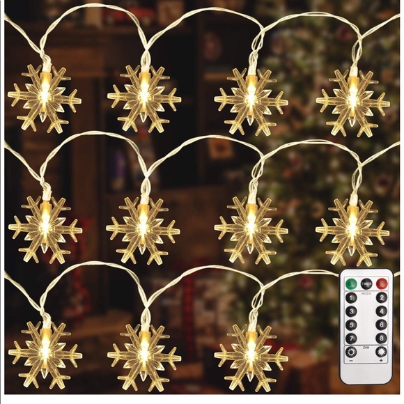 Other | Christmas Lights 26ft 4 Led Snowflake String Lig | Poshmark